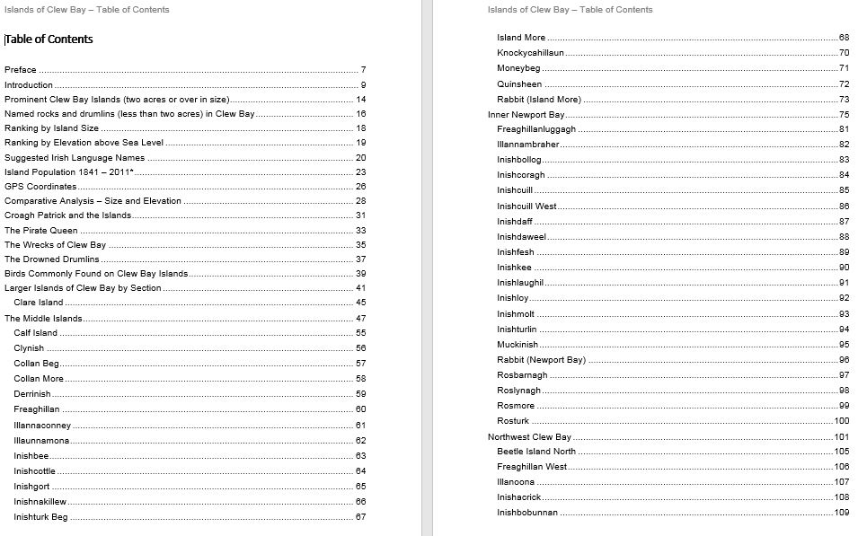 TOC Example | Croagh Patrick and the Islands of Clew Bay